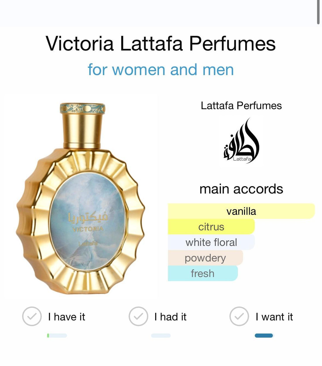 VICTORIA WOMEN EDP - 100ML (3.4oz) BY LATTAFA – Oriental Aromas Wholesale